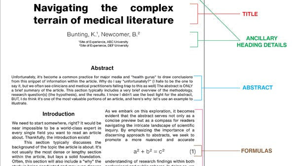 Navigating Medical Literature Part I: The Anatomy of a Journal Article ...